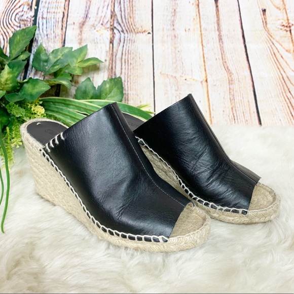 Soludos | Shoes | Soludos Black Mule Wedges | Poshmark